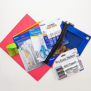 BAZIC Middle High School Kit Supply Box 65 Count for Student 7-12 Grades, Composition Book Compass, COLOR MAY VARY, 1-Pack