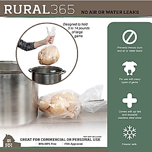 Rural365 Shrink Wrap Poultry Bags 25ct - Chicken Heat Dip Shrinking Wrap Storage Bag, 13 x 18 Inch with Steel Straw