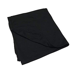 Baby Blank Receiving Blanket, 100% Cotton Fabric for 1-Pack _ Black (30 x 40 Inches / 100% Cotton Interlock)