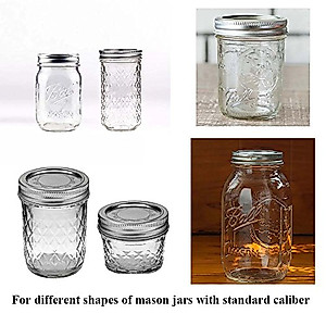6 Pack Mason Jar Lights, 20 LED Solar Cold White Fairy String Lights Lids Insert for Garden Deck Patio Party Wedding Christmas Decorative Lighting Fit for Regular Mouth Jars