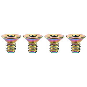 Wanyifa Titanium Ti M6x10 15 20 25 30 35 40 45mm Countersunk Flat Head Hex Socket Cap Screw Bolt pack of 4 (M6x10mm, Rainbow)