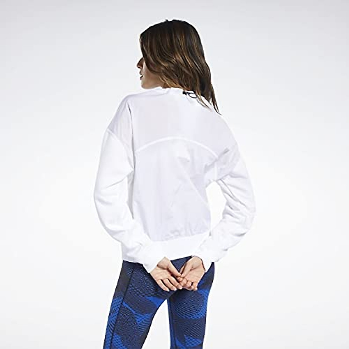 Reebok Training Supply Midlayer Crew, White, Medium