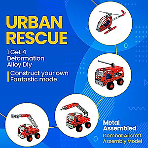 Sania Store - 4-in-1 Building Toy kit , DIY Metal Assembly City Rescue Series – A Building Toy Kit, DIY Construction Toys | Easy to Build and Safe to Play, Stem Toy, Educational Toy
