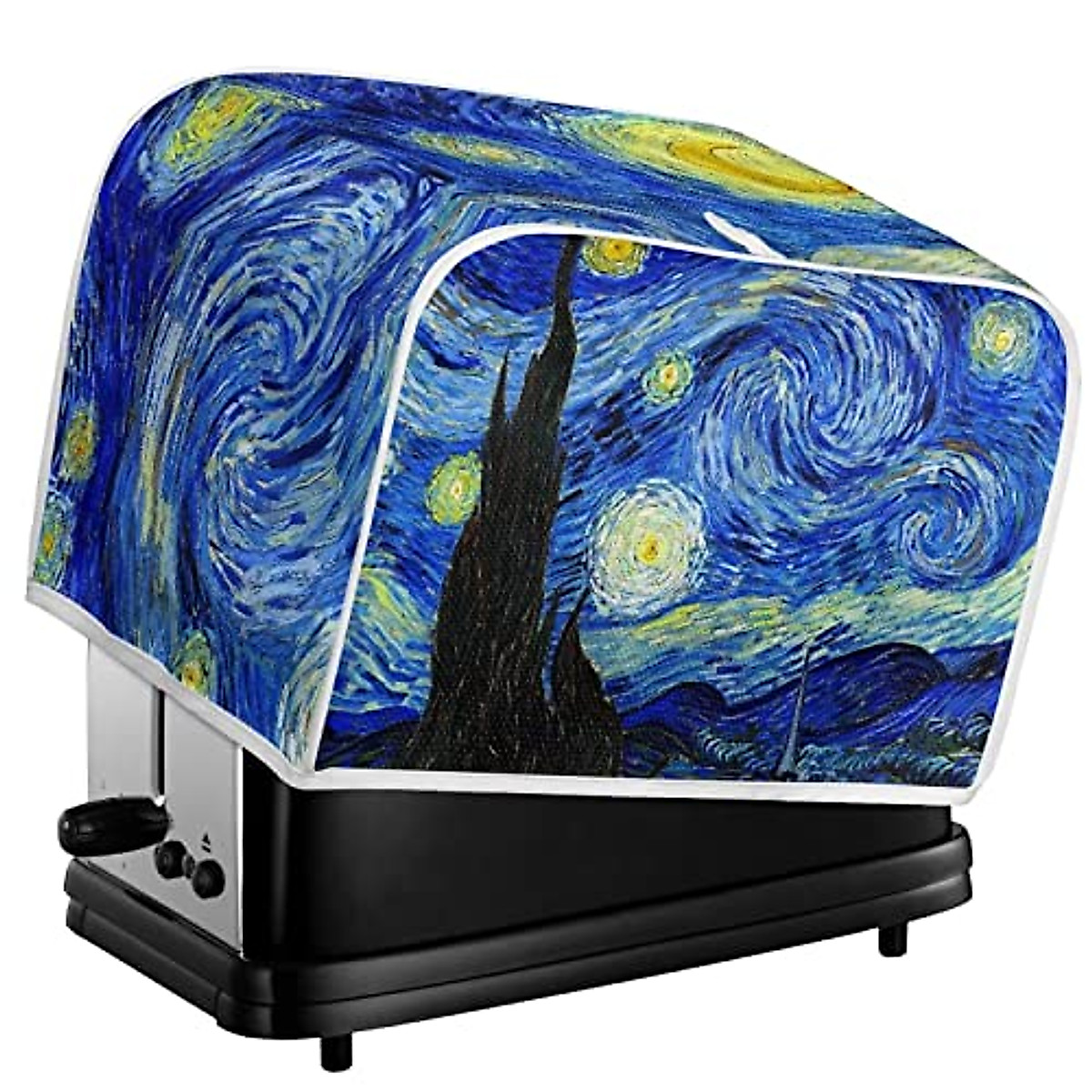 Gomyblomy Van Gogh's Starry Night 4 Slice Toaster Dust Cover Bread Toaster Oven Dustproof Cover Kitchen Bakeware Protector Dustproof Fingerprint Protection