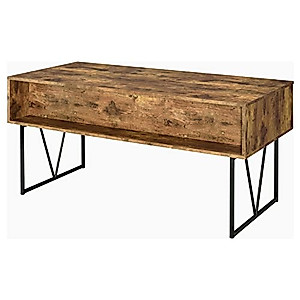 COASTER Analiese 4-Drawer Writing Desk Antique Nutmeg and Black