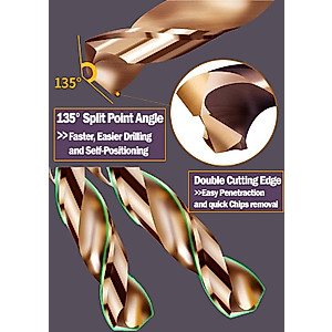 MAX-CRAFT 10Pcs 1/8 in.x 6 in. Cobalt Drill Bit Aircraft Extension Extra Long Deep Hole Metal Drill