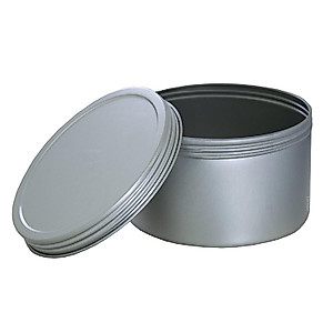 JUVITUS 8 oz Metal Steel Tin Deep Container with Tight Sealed Twist Screwtop Cover (6 pack)