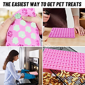 2 Pcs Mini Silicone Molds 106 Cavity Dog Bone Mold 69 Cavity Paw for Chocolate, Fondant, Candy, Biscuits, Cookie, Jelly And Dog Training Commands Concept