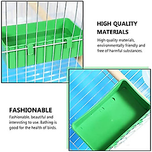 BCOATH Bird Cage 4 pcs Conure Accessories Shower Accessory Decor Hanging Bath Supplies Container Parakeet Cockatiel Pet Parrot for Bowl Tub Brid Green Feeding Plastic Cage Bathtubs Bird Bird Feeder