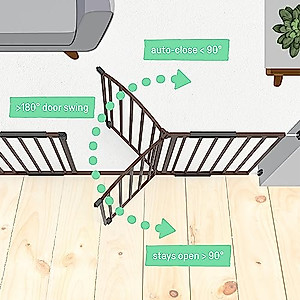 Summer Metal Expansion Extra Wide Safety Pet and Baby Gate, 44"-71" Wide, 36” Tall, Hardware Mounted for Dog and Child Safety, Fits Large Opening or Doorway, Auto Close Walk Thru Door - Bronze
