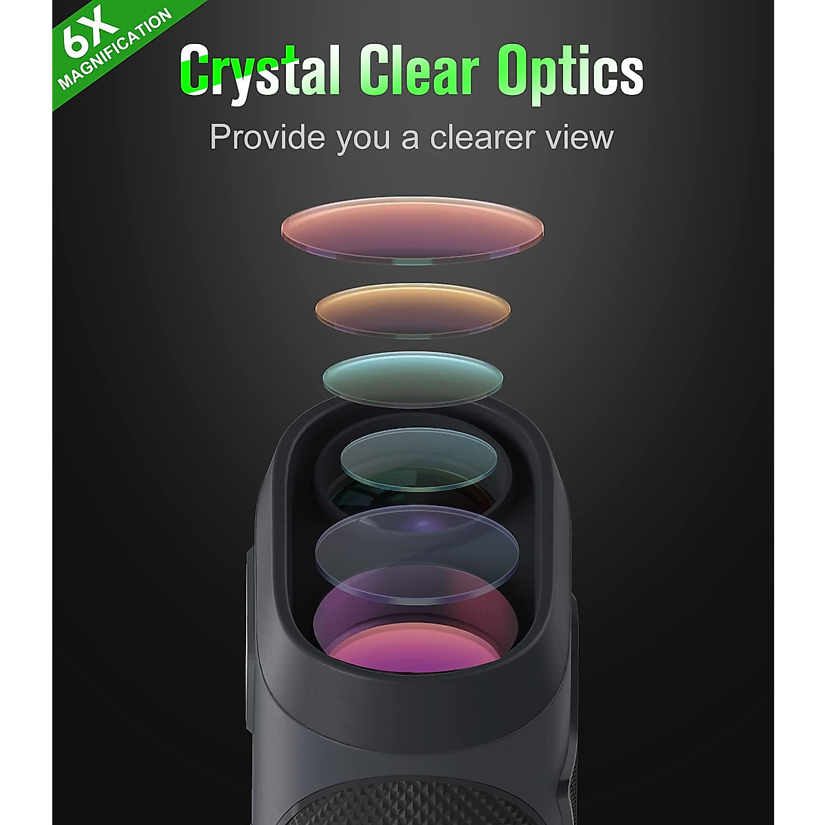 GAKOLF Laser Golf Rangefinder with Slope Switch and Fast Acquisition︱650 Yard Range Finder Golfing with Flag Lock Vibration and Magnetic for Golfers