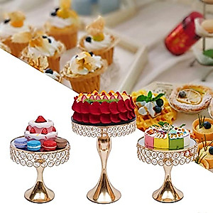 Cake Stands Set, Crystal Cupcake Stand Cookie Holder Fruits Dessert Display Plate, for Baby Shower Wedding Brithday Party Celebration Home Decoration (Gold-10PCS)