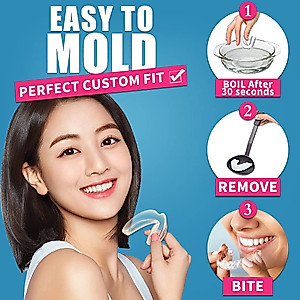 AKSO MEDICOS Bruxism Mouth Guard，Teeth Whitening Mouth Tray,2 Sizes,Pack of 6 Sports Mouth Guard with Case