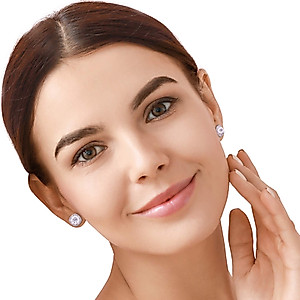 ORROUS&CO 18K Gold Plated CZ Simulated Diamond Stud Earrings for Women, Hypoallergenic, 1.9 Carat