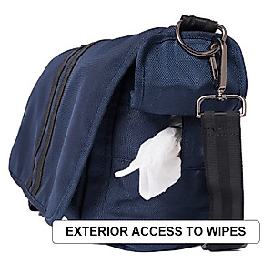 E.C.Knox Diaper Bag Backpack/Tote, with Built-in Baby Wipes Dispenser, Fold-Out Changing Pad, Stroller Hooks, 15 Pockets, Durable Nylon with Zip-Out Washable Canvas Lining, White