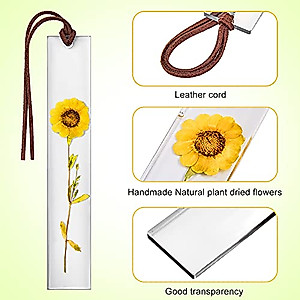 12 Pieces Resin Floral Bookmark Handmade Dried Flower Bookmark Presents for Kids Woman Teacher Students Reading Planner Book Club