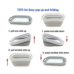 SAMMART 19.5L Set of 2 Collapsible Laundry Basket with Lid - Foldable Pop Up Storage Container/Organizer - Portable Washing Tub - Space Saving Hamper/Basket with Lid (2, Grey)