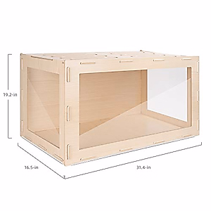 Niteangel Bigger World - MDF Aspen Terrarium for Hamster Gerbils Mice Lemming Degus or Other Small-Sized Pets(30 x 15 x 17.7 inches, Burlywood)
