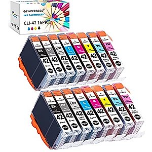 F FINDERS&CO Compatible Ink Cartridges Replacement for Canon CLI42 CLI-42 Ink for Canon Pixma Pro-100 Pro-100S Printer (2BK 2C 2M 2Y 2PC 2PM 2GY 2LGY, 16-Pack)