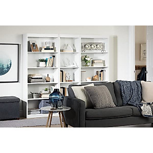 South Shore Axess 5-Shelf Narrow Bookcase, Pure White