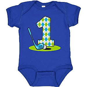 inktastic Argyle Golf 1st Birthday Baby Bodysuit 18 Months Royal Blue 2486a