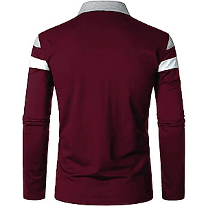 YTD Mens Classic Polo Shirt Long Sleeve Shirts Lightweight Casual Tops