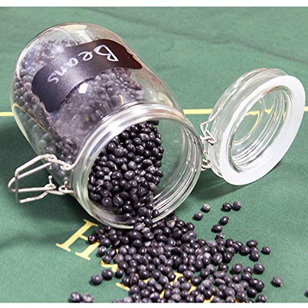 BPFY 4 Pack 32 oz Glass Jars With Airtight Lids And Leak Proof Rubber Gasket, Wide Mouth Mason Jars with Hinged Lids for Food Storage, Cereal, Pasta, Sugar, Beans, Pickle Jars, Kitchen Canisters