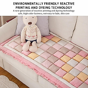 Funnyfuzzy Coloured Plaid Square Pet Mat Bed Couch Cover, Funny Fuzzy Multipurpose Couch Cover, Garden Cotton Washable Protective Floor Furniture Cover(Size:50X180CM,Color:B)