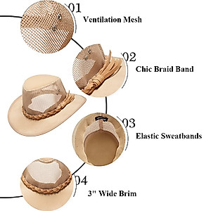 Anycosy Mesh Sun Hat for Men Golf Soaker Hats Summer Beach Safari Wide Brim Fishing Cap Outdoor£¨Natural£¬Large£©