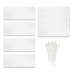 8 PCS Pet Cage Liner 14.2 x 5.5 Inch Clear Cage Sheet Urine Guard Side Lining Guinea Pig Side Lining with Holes Zip Ties Chinchilla Cage Accessories for Hedgehog Hamster Rabbit and Other Small Animals