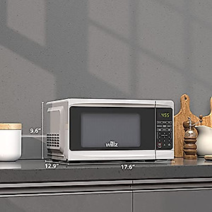 Willz Countertop Small Microwave Oven, 6 Preset Cooking Programs Interior Light LED Display 0.7 Cu.Ft 700W White WLCMD207WE-07