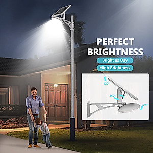 XRDZYXGS Solar Street Lights, 10000LM Parking Lot Light with Motion Sensor, Solar Street Lights Outdoor Waterproof Solar Flood Light Solar Street Lights Outdoor Dusk to Dawn, Solar Lamp for Road/Yard
