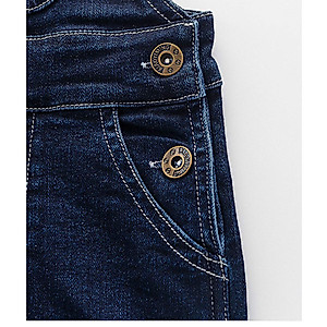 KIDSCOOL SPACE Baby & Little Boys/Girls Denim Overalls,Jean Workwear,Deep Blue,18-24 Months