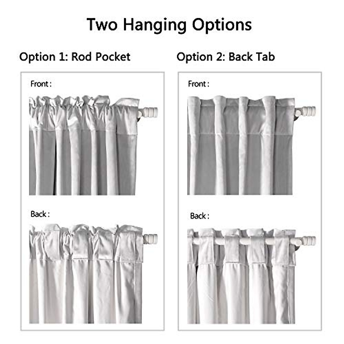 cololeaf Living Room Blackout Velvet Curtains, Back Tab/Rod Pocket Blackout Lined Curtains Room Darkening Thermal Insulated Curtains for Living Room,Silver Grey 120W x 96L Inch (1 Panel)