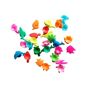 Cabilock 24pcs Wine Glass Charms Markers Silicone Sea Land Animals Drink Glass Identifiers Cup Bottle Labels Tags for Nautical Beach Gifts