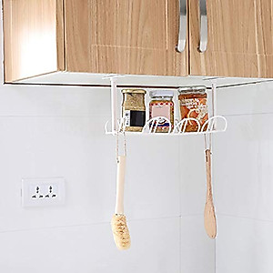 YOUNGL Cable Management Tray - Kitchen Organizer Self Adhesive Tidy Strong Cable Rack Shelf with Hanging Basket, eavy Metal Wire Cable Tray for Desks, Offices, and Kitchens