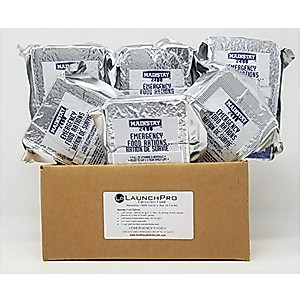 LaunchPro Emergency Food Rations 2400 Calorie Bars (Pack of 6) 12 Day Rations (36 Servings 3x400cal/day)