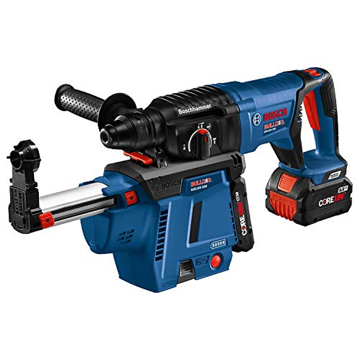 BOSCH GBH18V-26DK26GDE 18V EC Brushless SDS-plus Bulldog 1 In. Rotary Hammer Kit with Mobile Dust Extractor and (2) CORE18V Batteries