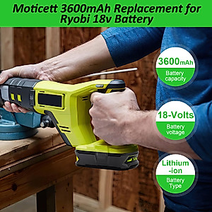 Moticett Replacement for Ryobi 18V Battery 3.6Ah Compatible with Ryobi 18 Volt Battery P102 P103 P104 P105 P107 P108 P109 Compatible with Ryobi 18V ONE+ Battery Cordless Power Tools 2-Pack