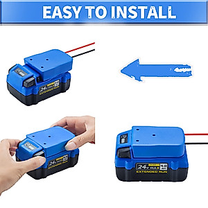 Power Wheel Adapter for Kobalt 24V Battery Adapter with Fuse & Wire Terminal,14 Gauge Wire Power Convertor for DIY RC Trucks, RC Toys, Robotics, Work Lights