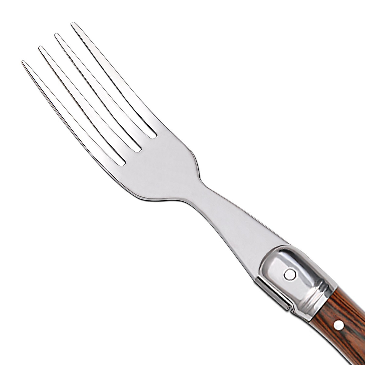 Forks Set of 6, Hailingshan Heavy Duty Stainless Steel Dinner Table Flatware Set, Laguiole Premium Kitchen Cutlery Utensils Salad Meat Steak Fork Mirror Finish Wooden Handle 23cm 6-Piece [Gift Box]