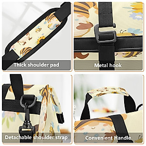 panksolu Sunflowers Bees Gnomes Lunch Bags for Women Insulated Leakproof Lunch Box Reusable Cooler Tote Bag with Adjustable Shoulder Strap for Work School Picnic