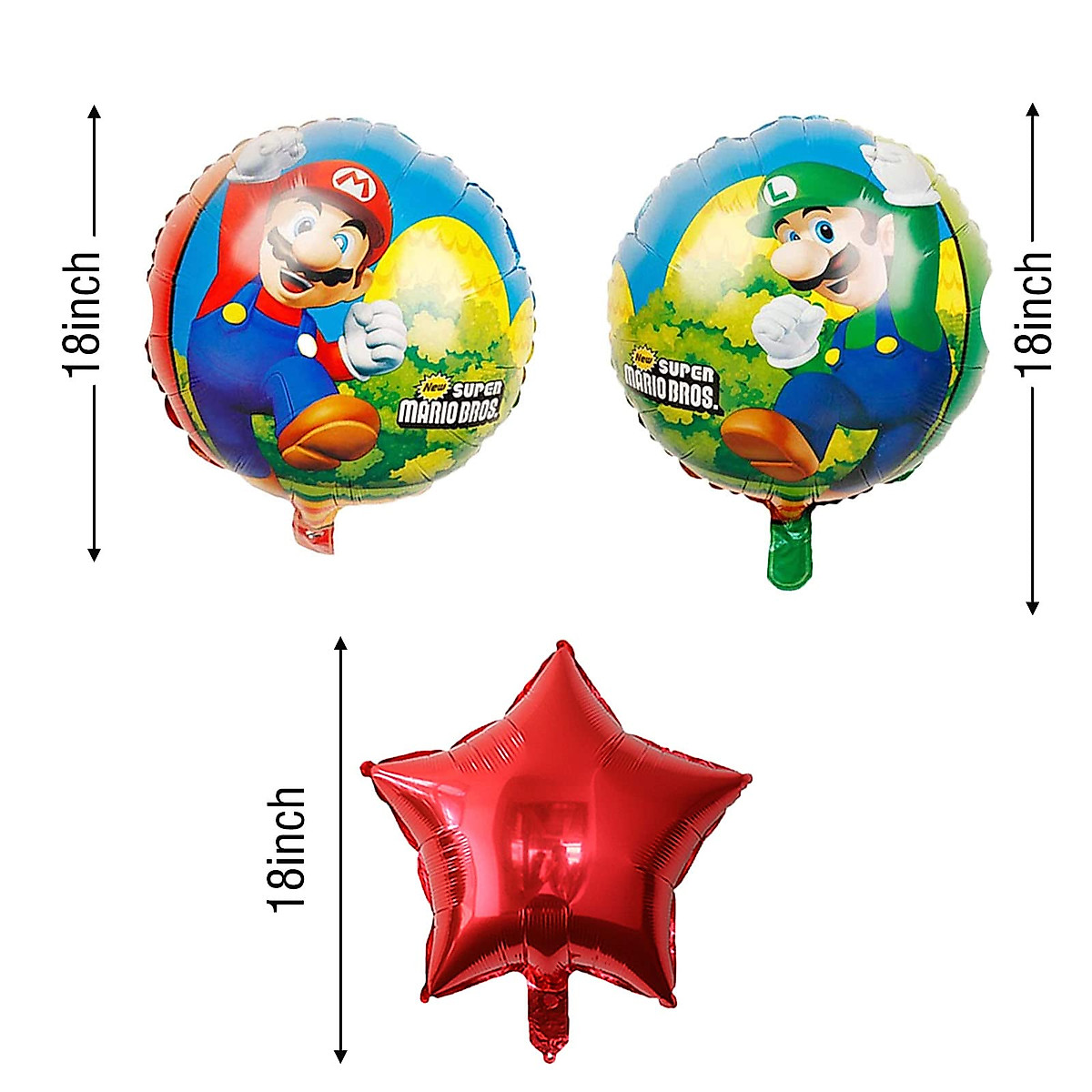 Mario Brothers Foil Balloons Mario Birthday Party Supplies 6th Mario Party Decorations for Kids Birthday (Mario 6th Birthday)