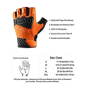 INBIKE Cycling Bike Gloves Padded Half Finger Bicycle Gloves Shock-Absorbing Anti-Slip Breathable MTB Road Biking Gloves for Men/Women