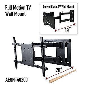 Aeon Stands and Mounts 40200 full motion TV wall mount with 28" Extension (Black)