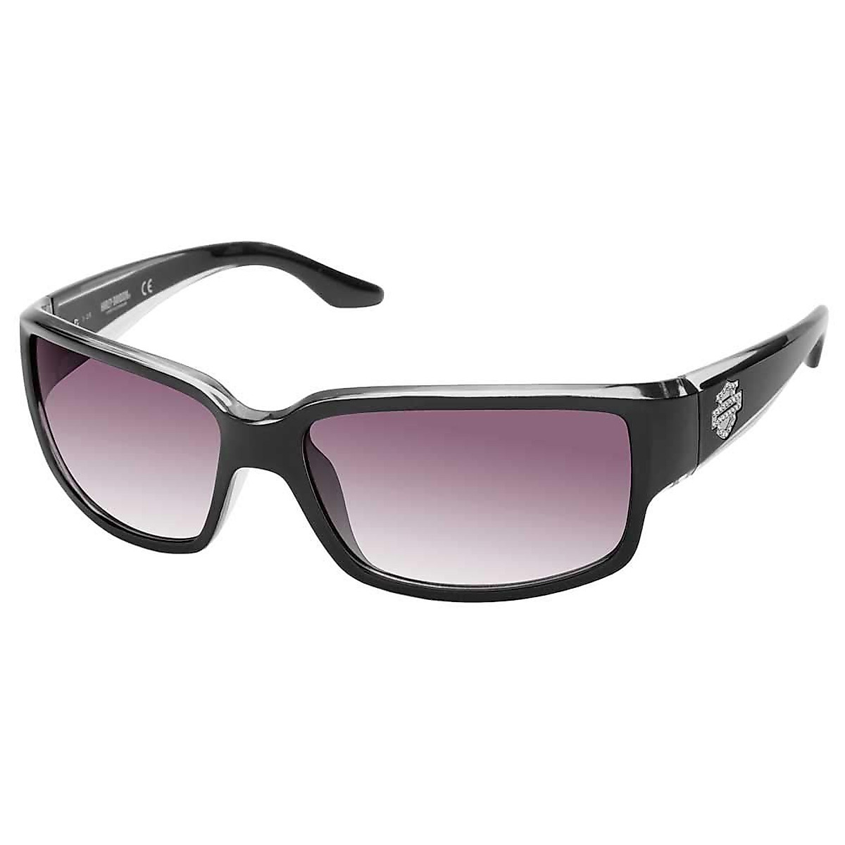 Harley-Davidson Women's Classic Rectangular Sunglasses, Black, 59-16-135