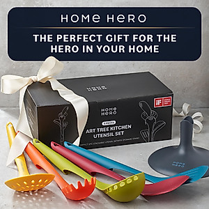Home Hero 6 Pcs Kitchen Utensils Set - Nested Cooking Utensils Set - BPA Free First Home Essentials Utensil Sets - Household Essentials Kitchen Gadgets (Rainbow)