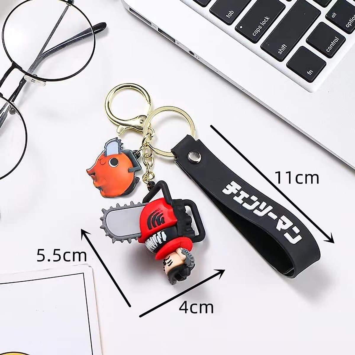 Wellcalmly Anime Chain-saw Men Pochita Keychains Chainsaw Pochita Cosplay Metal Keychains Accessory Gifts For Women Men (black)