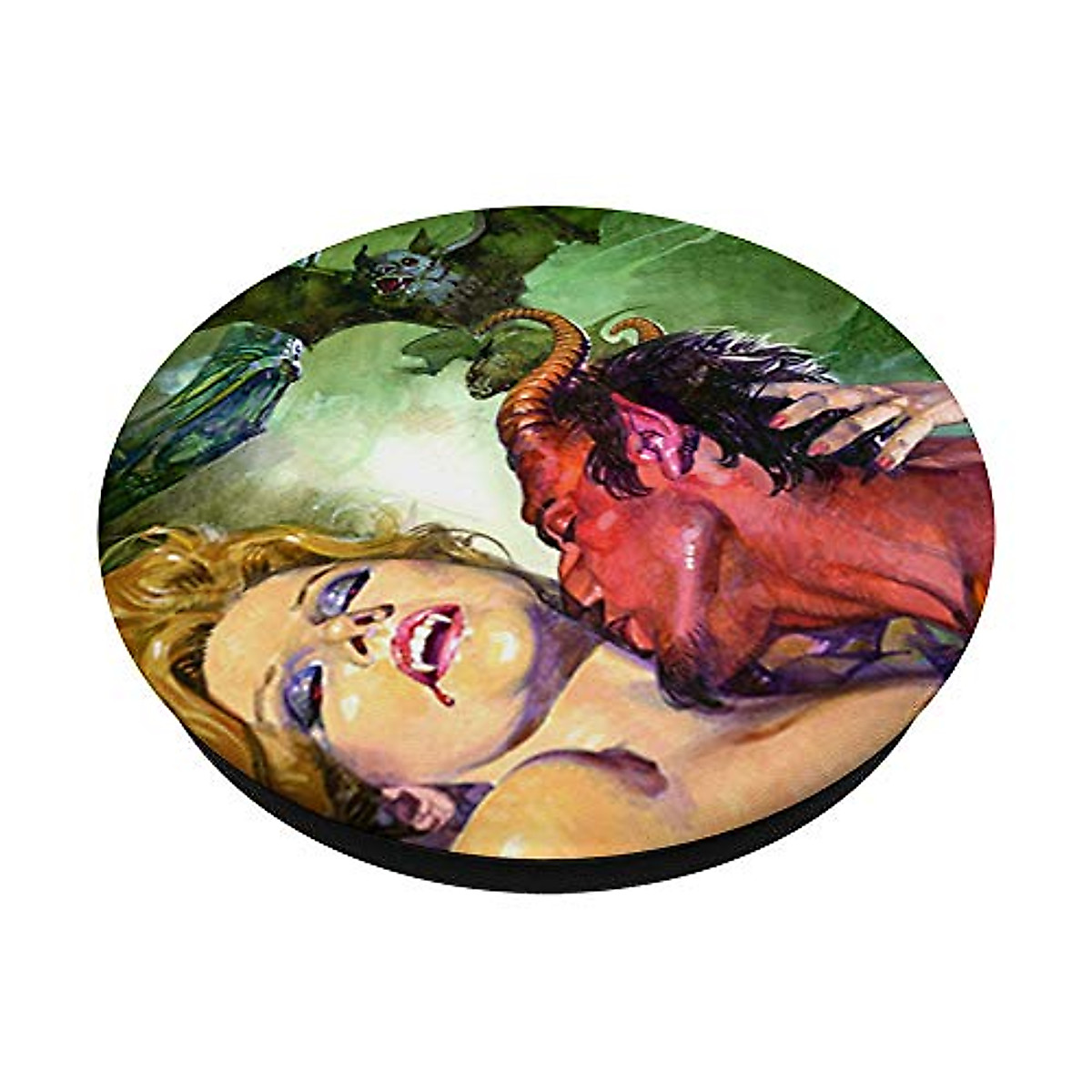 Flying Bat Red Devil Satan Vampire Girl Sexy Blonde Pinup PopSockets Swappable PopGrip