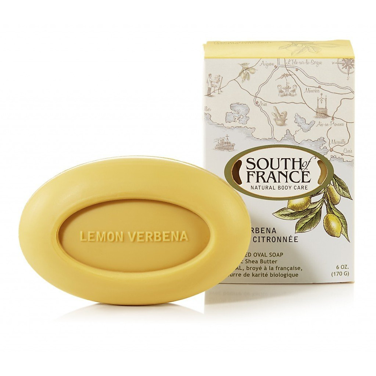 South Of France Natural Bar Soap, Lemon Verbena, 6 Ounce